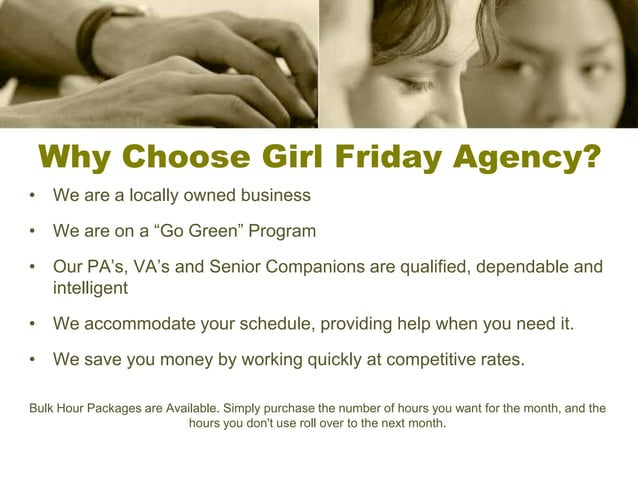 Girl friday agency presentation | PPT