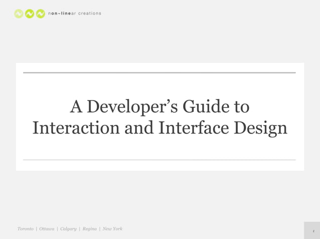 A Developer’s Guide to Interaction and Interface Design | PPT