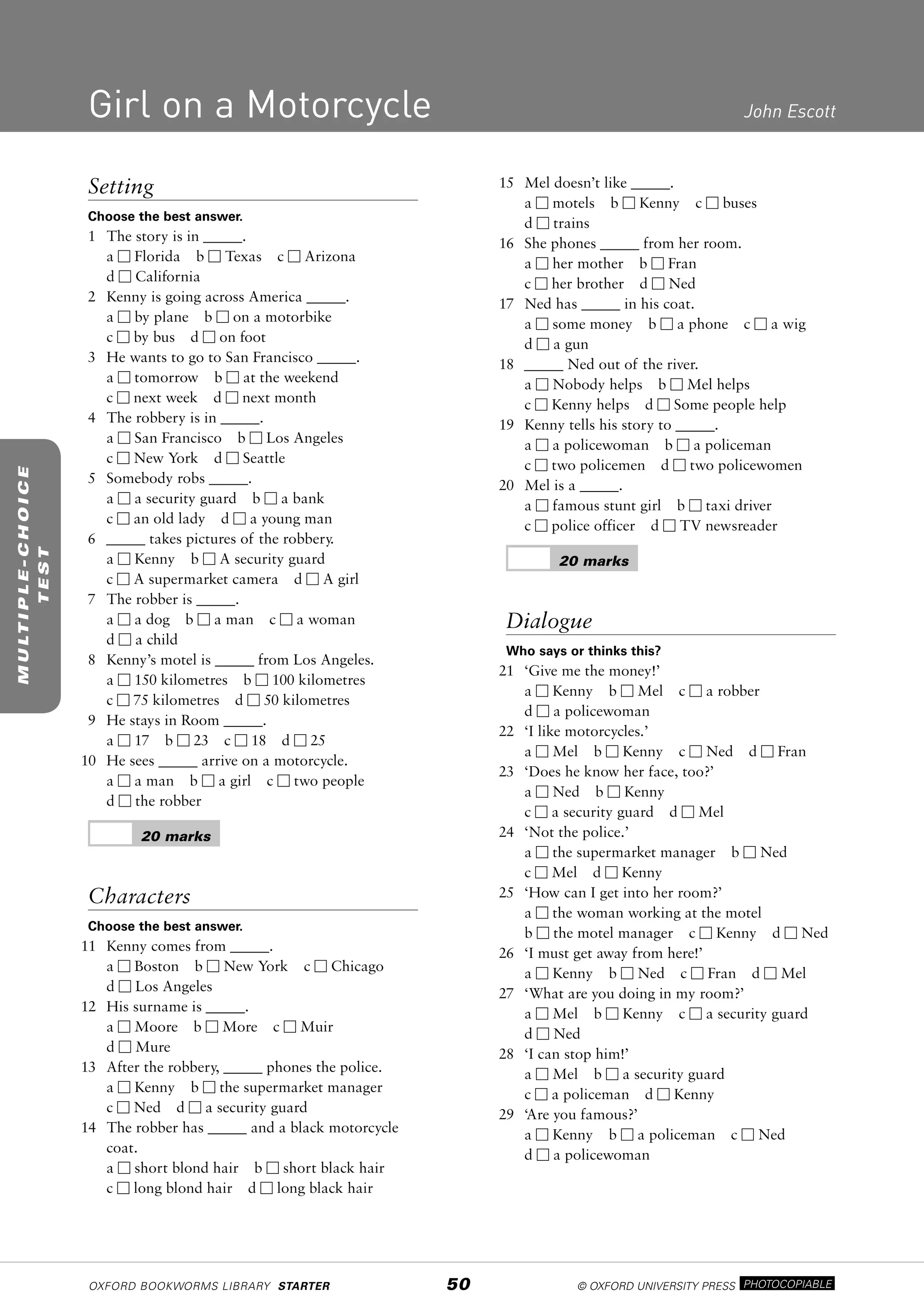 Girl motorcycle teacher notes | PDF