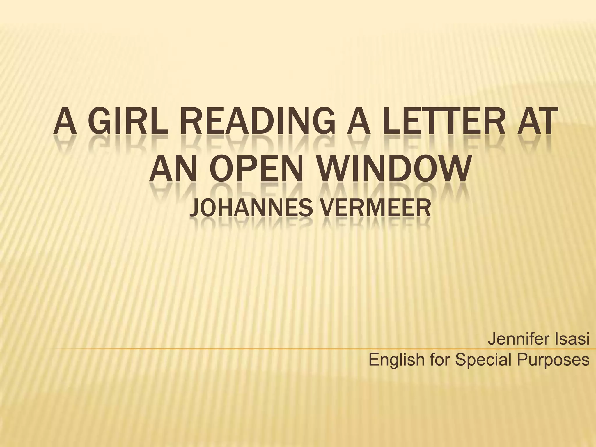 Girl reading a letter by an Open Window | PPT