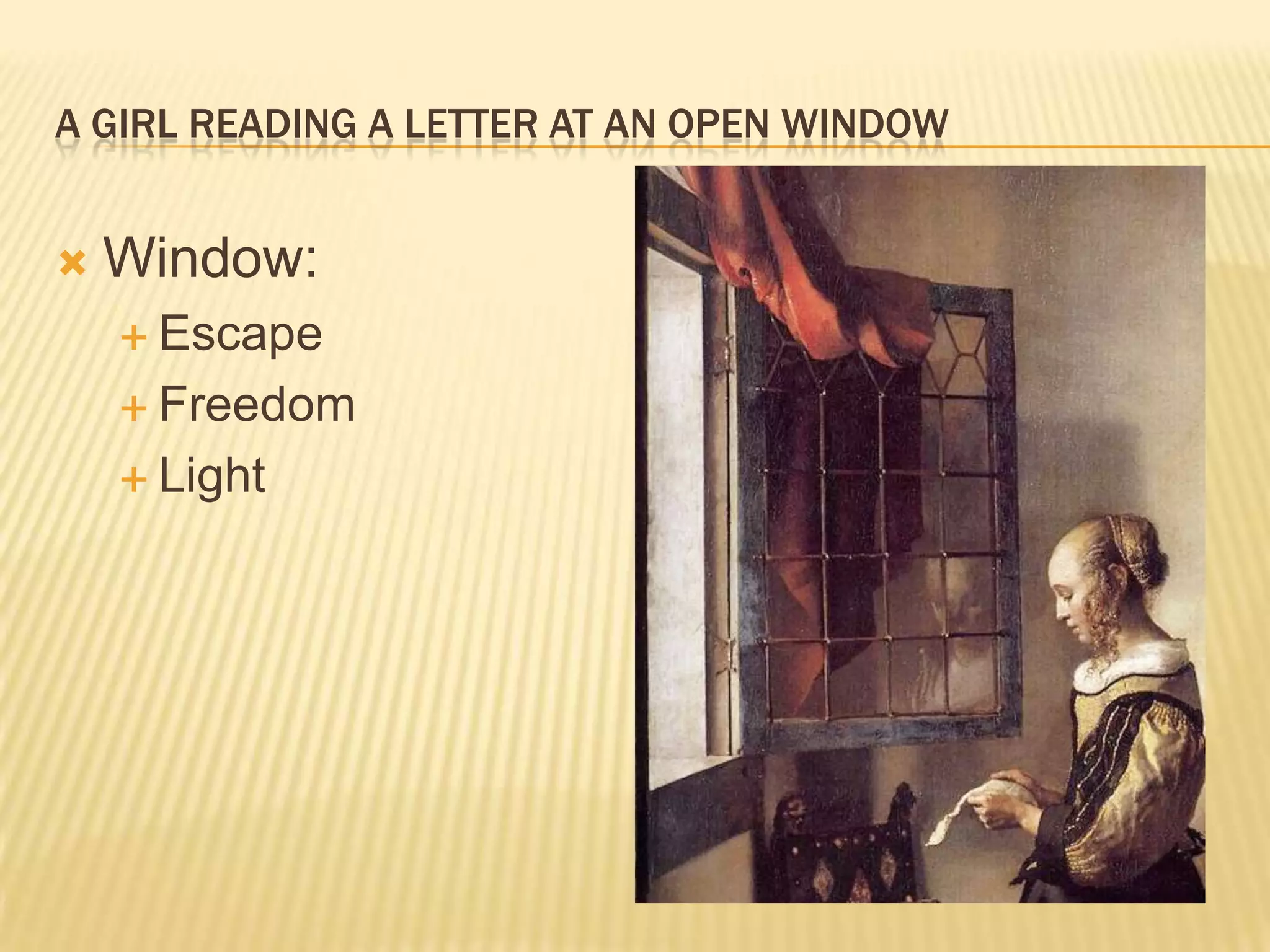 Girl reading a letter by an Open Window | PPTX