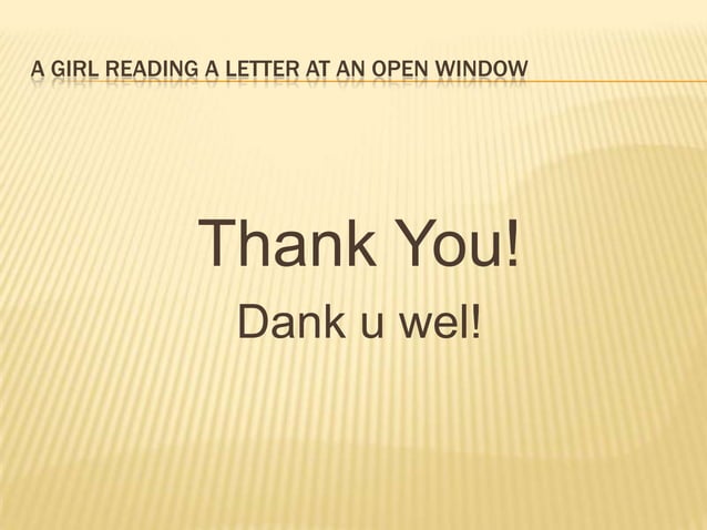 Girl reading a letter by an Open Window | PPT