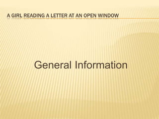 Girl reading a letter by an Open Window | PPTX