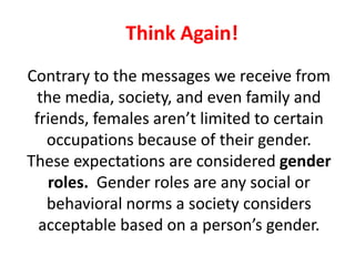 Girls Group Lesson: Gender roles | PPTX