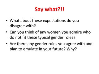 Girls Group Lesson: Gender roles | PPTX