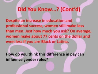 Girls Group Lesson: Gender roles | PPTX