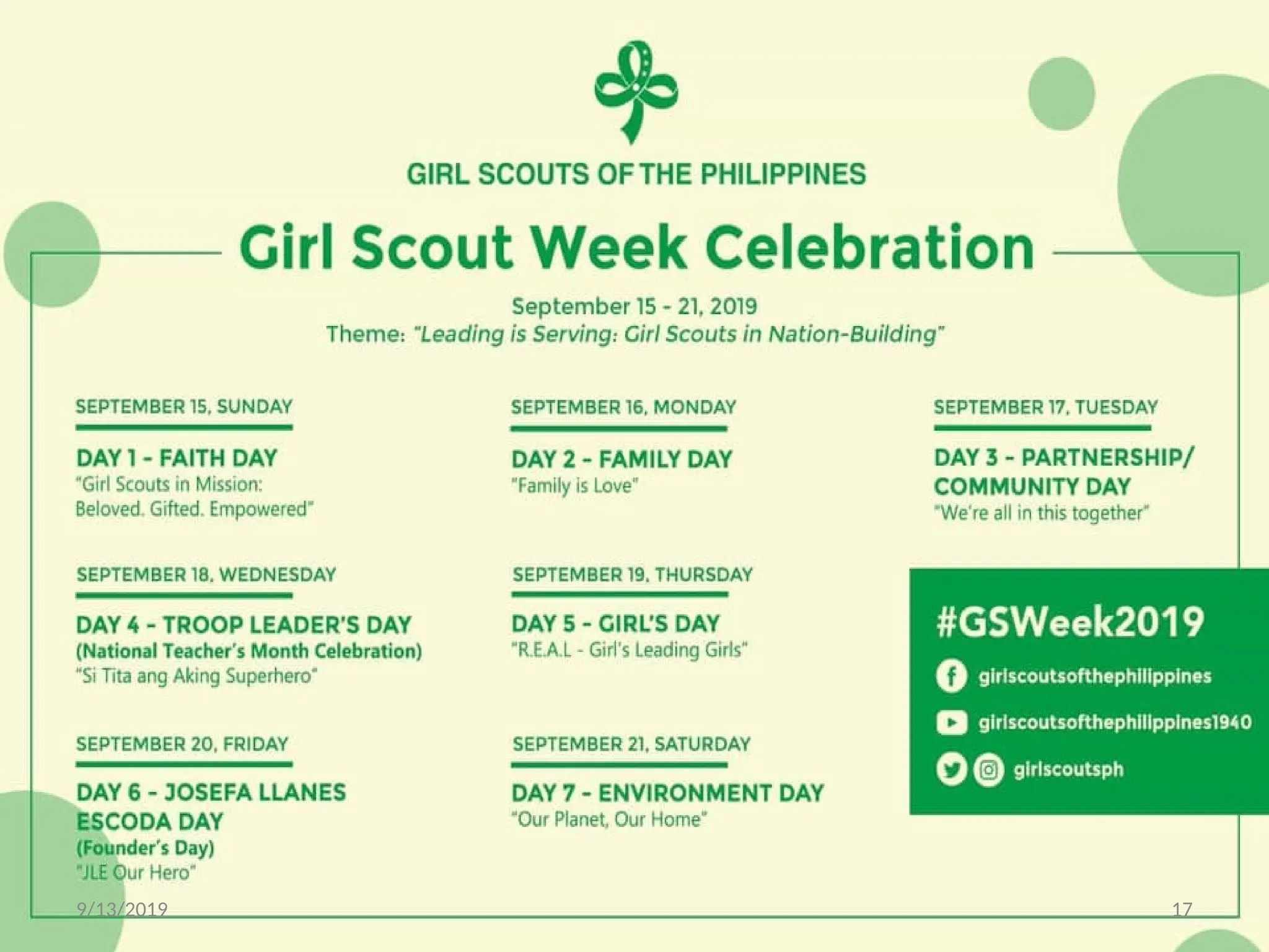 girls scout escoda daY. EVERY YEAR WE FIND A WAY ON HOW TO CELEBRATE ...