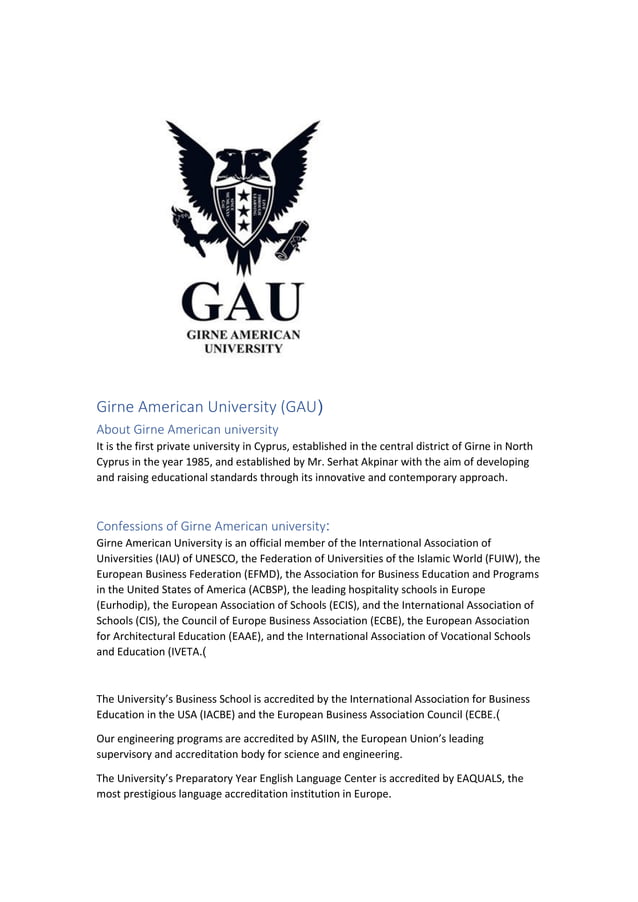 Girne American University (GAU) | PDF