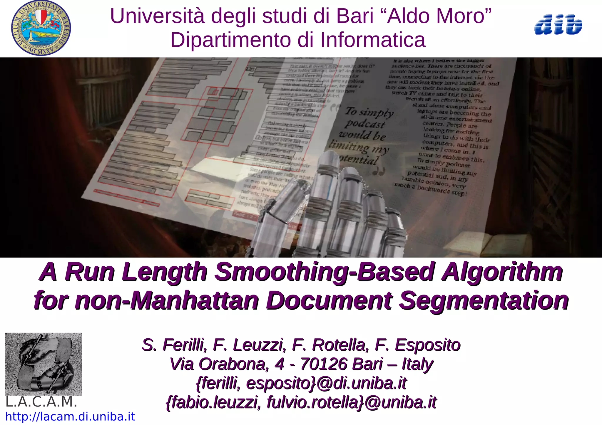 A Run Length Smoothing-Based Algorithm for Non-Manhattan Document Segmentation | PDF