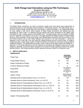 Girth flange load calculation using by fea techniques | PDF