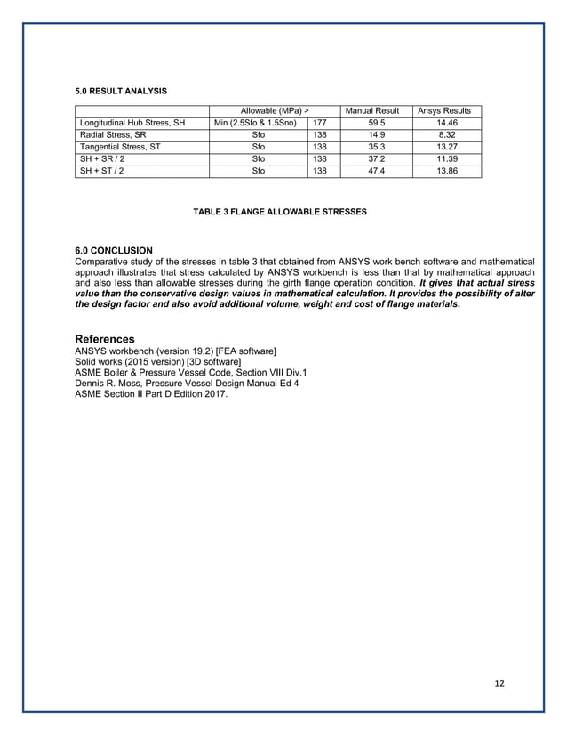 Girth flange load calculation using by fea techniques | PDF