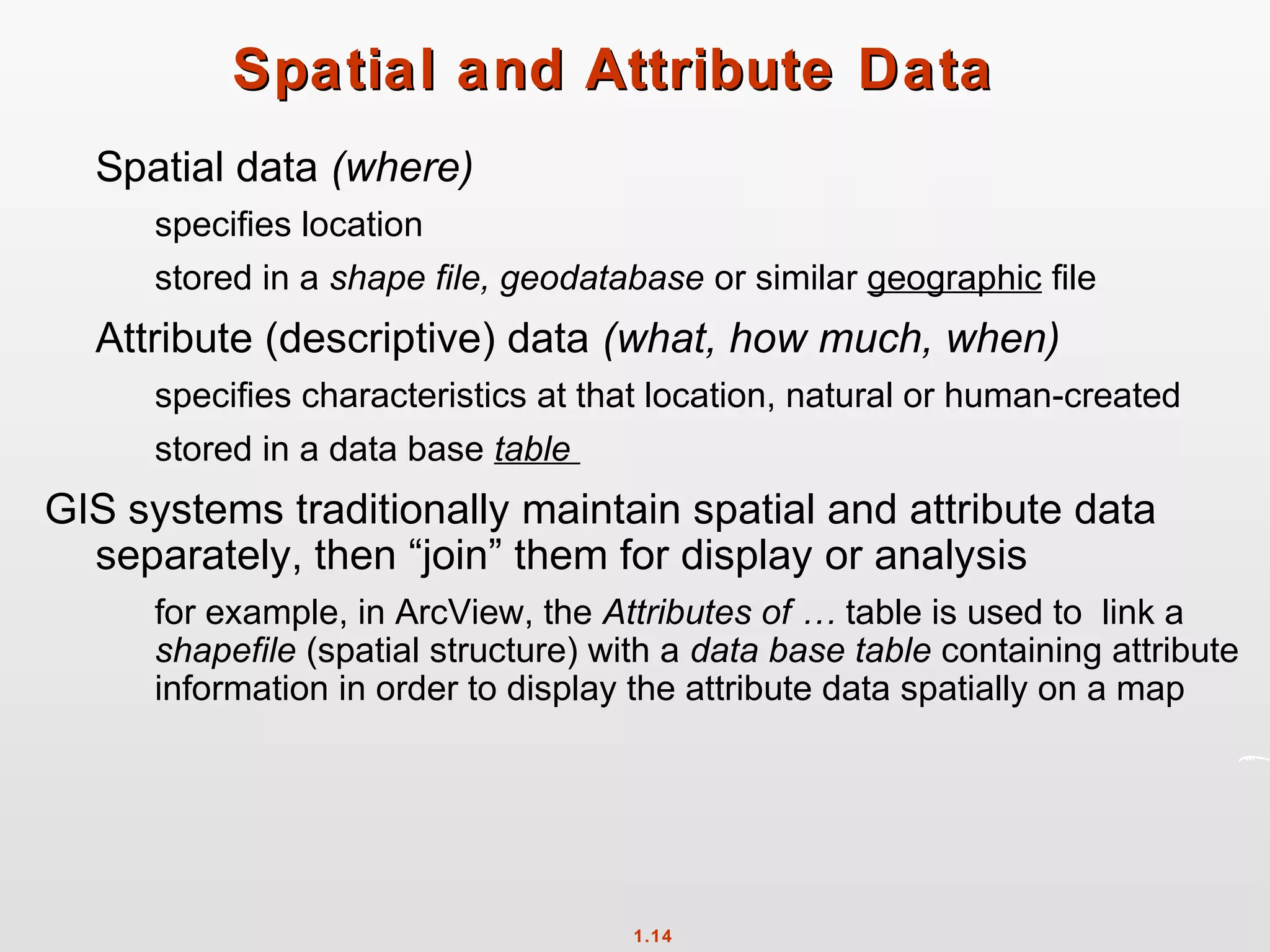 Introduction to GIS systems | PPT | Databases | Computer Software and Applications