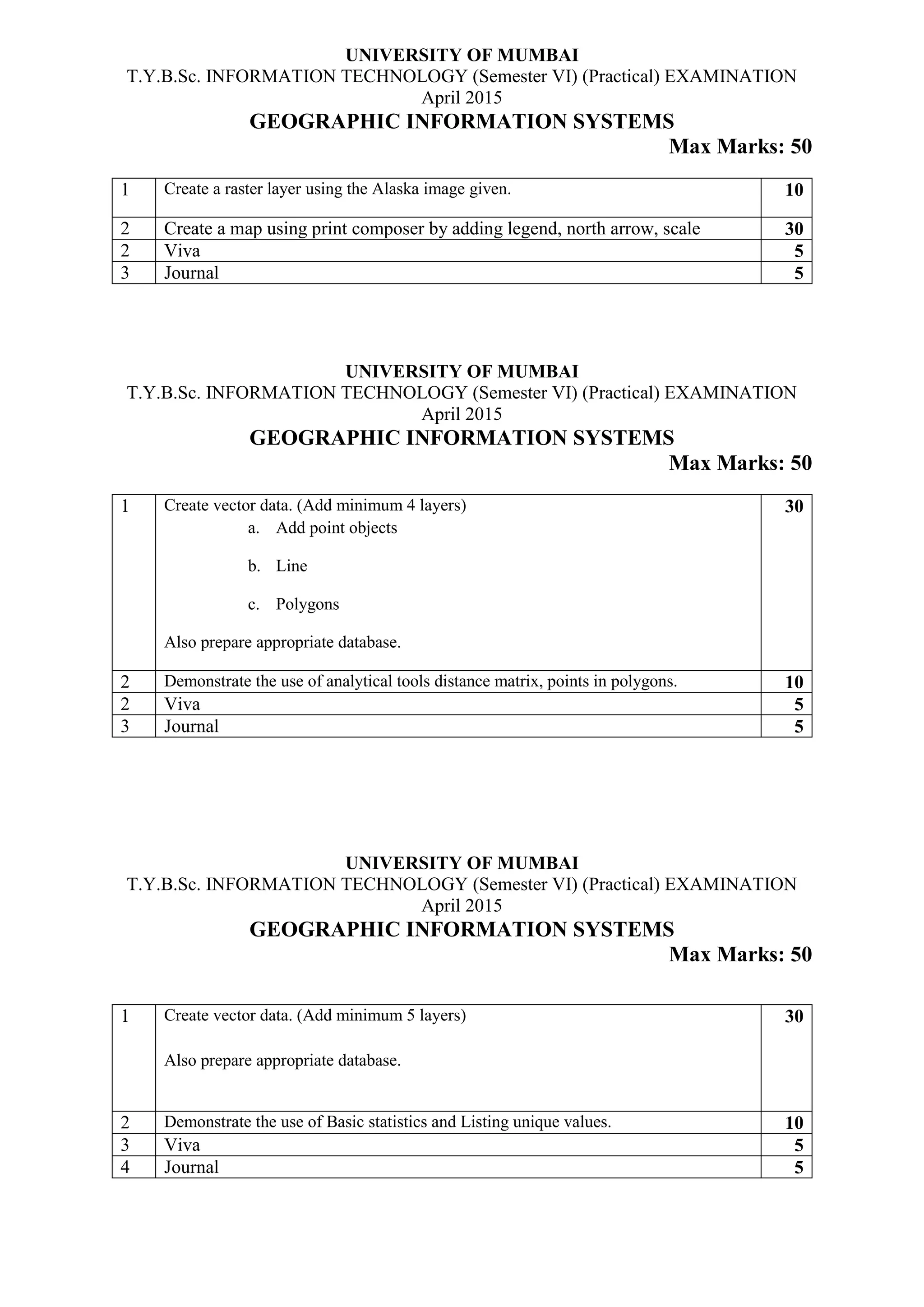 GIS Practical Slip Questions --2016 | PDF