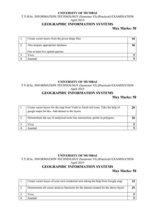 GIS Practical Slip Questions --2016 | PDF