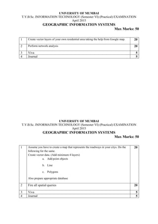 GIS Practical Slip Questions --2016 | PDF
