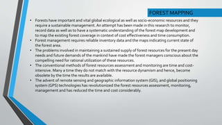 GIS & RS in Forest Mapping | PPTX