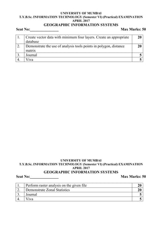 Geographic Information sysytem (2017) PracticalNew Slip --Mumbai ...