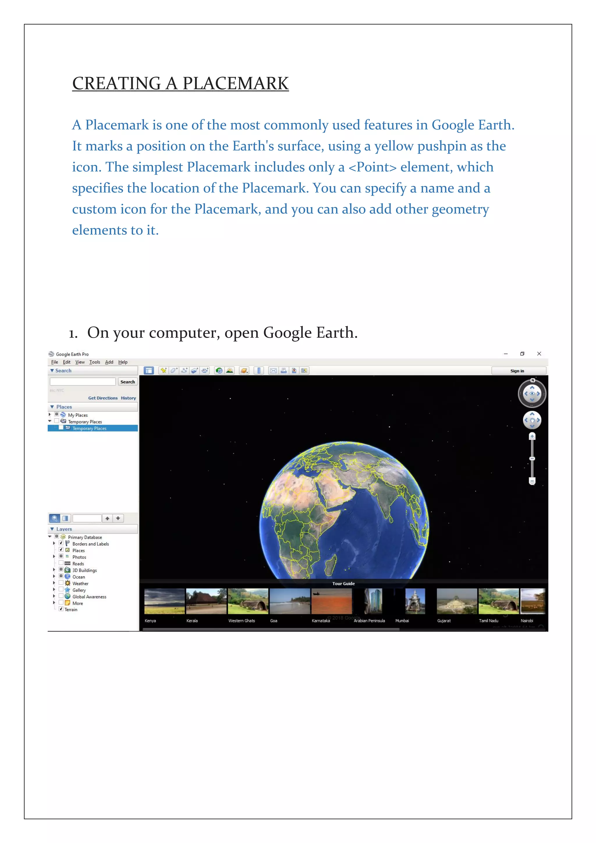 GIS - google earth -placemark - image overlay - screen overlay | PDF