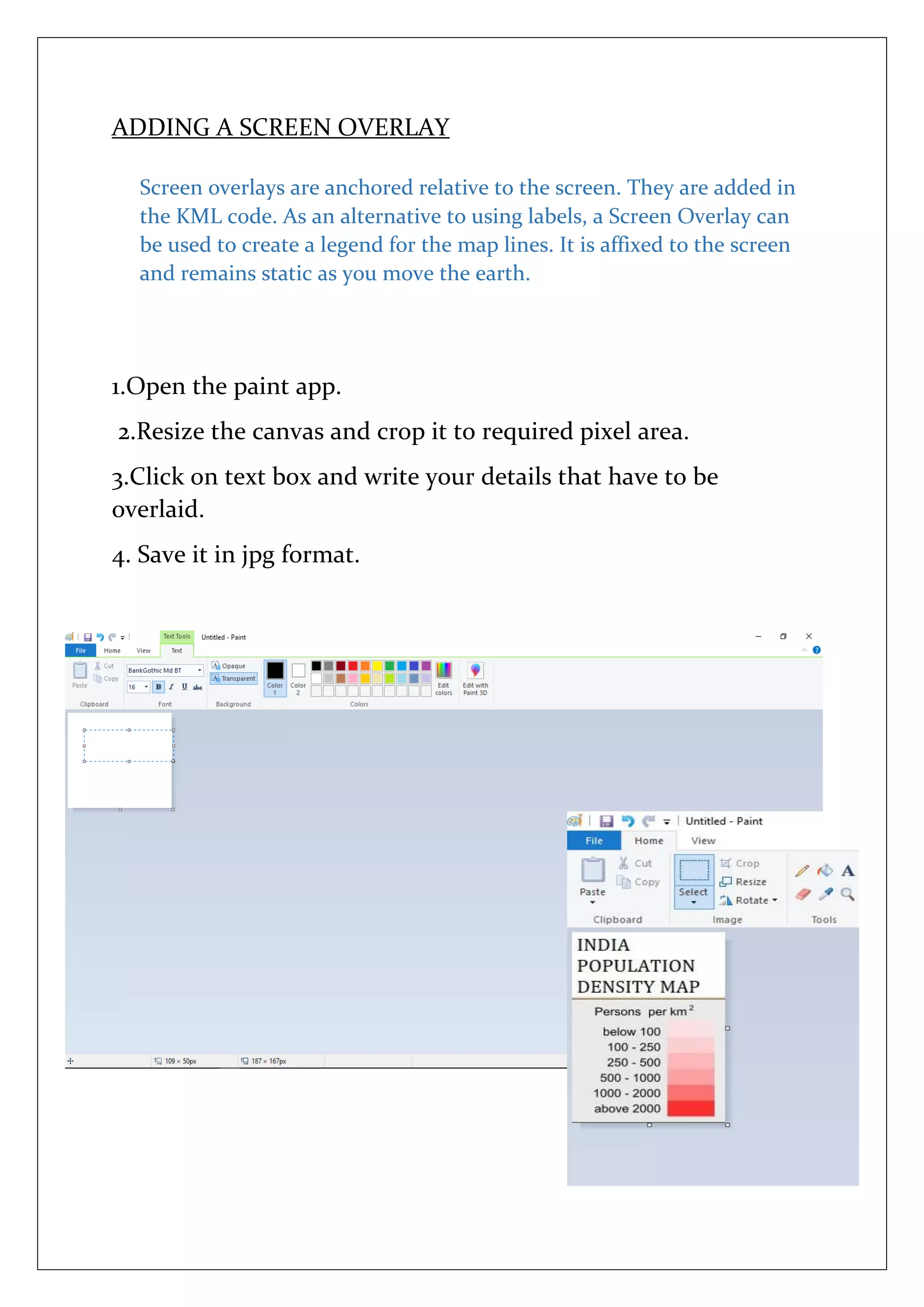 GIS - google earth -placemark - image overlay - screen overlay | PDF