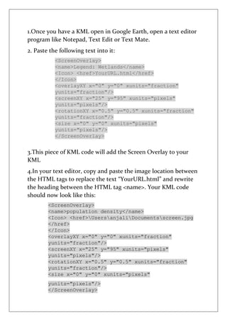 GIS - google earth -placemark - image overlay - screen overlay | PDF