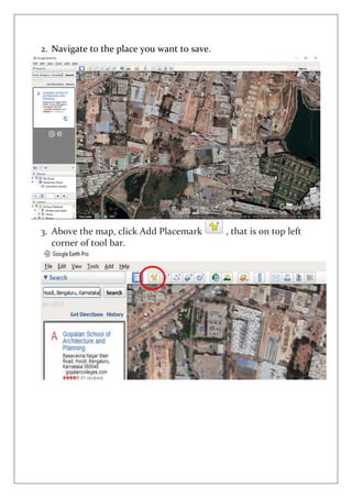 GIS - google earth -placemark - image overlay - screen overlay | PDF