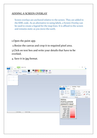 GIS - google earth -placemark - image overlay - screen overlay | PDF