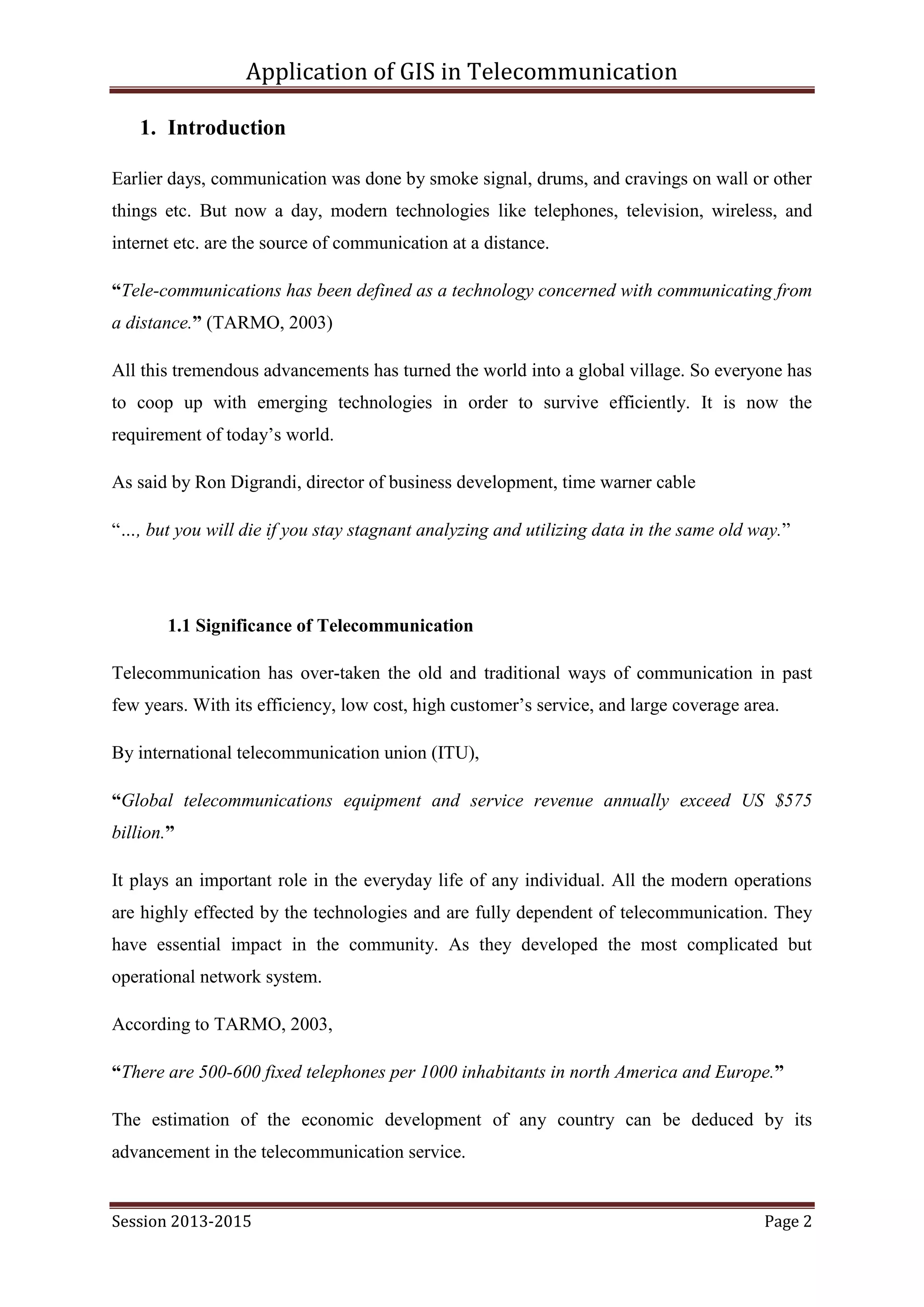 Gis in telecomm | PDF