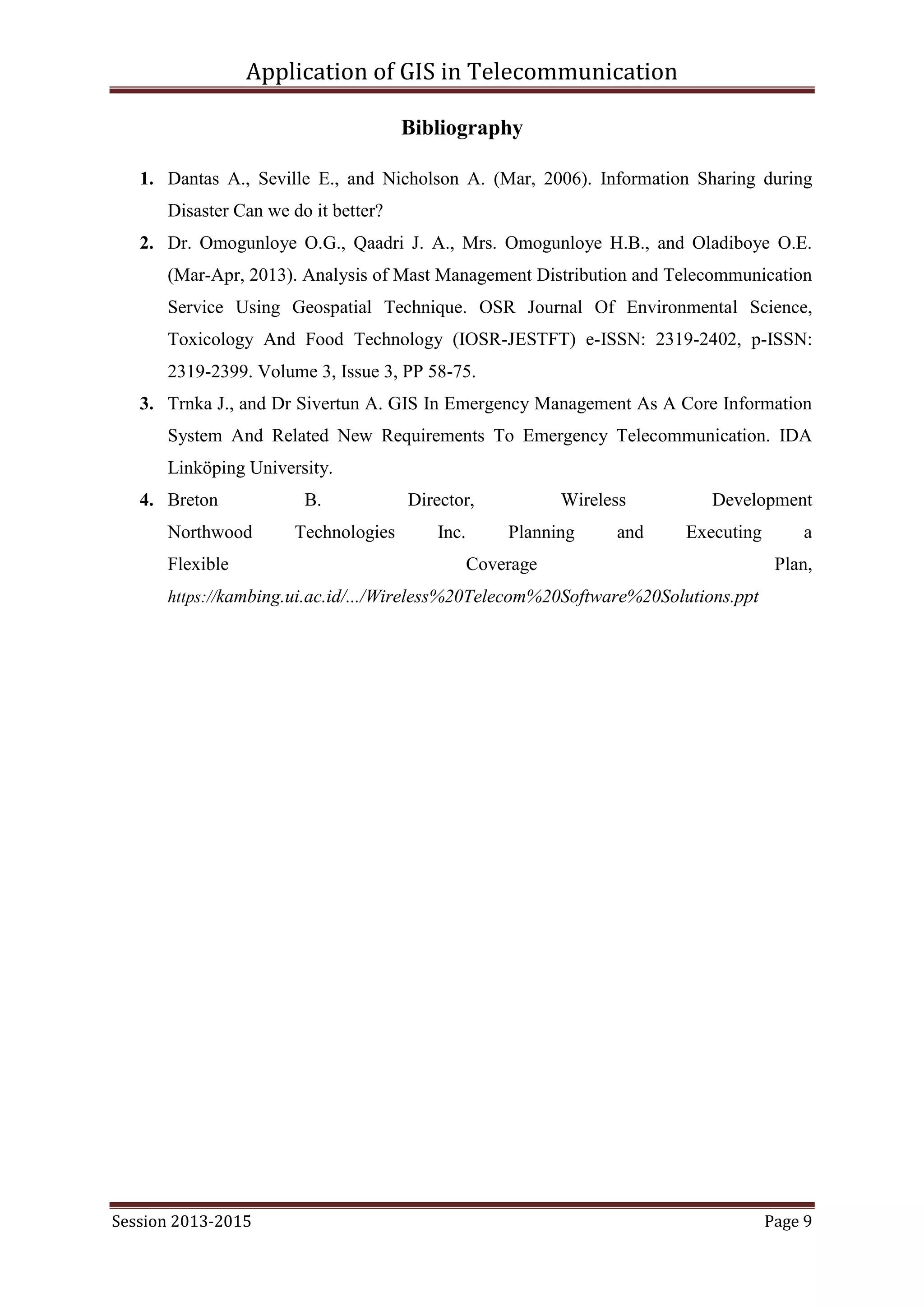 Gis in telecomm | PDF