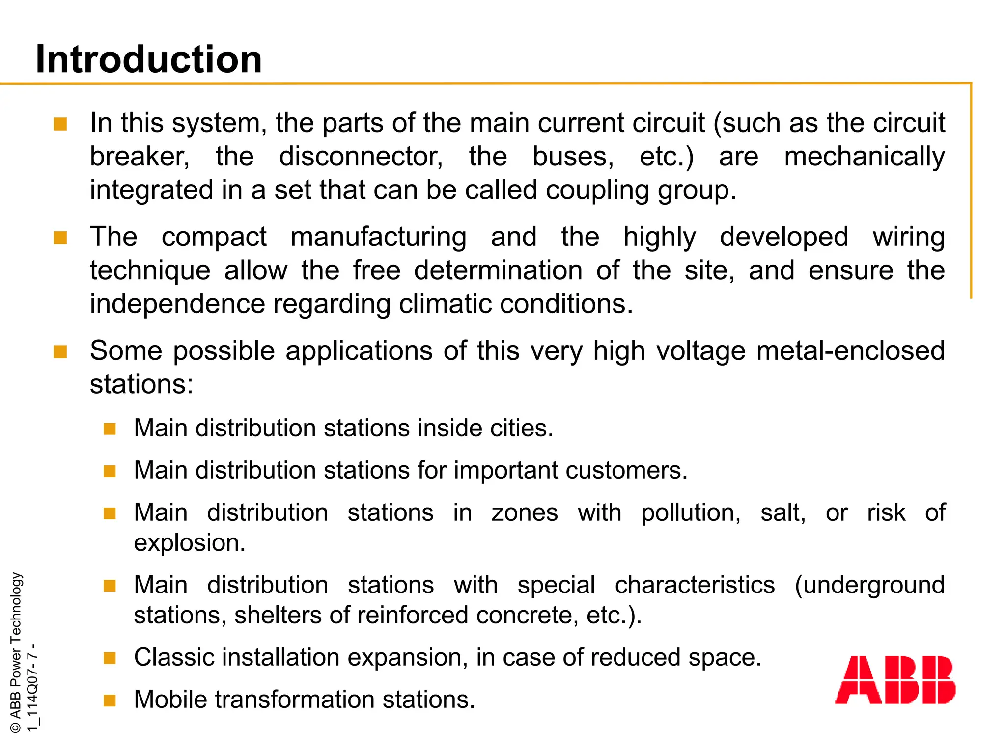 Gas Insulated Switch Gear ABB Presentation | PPT