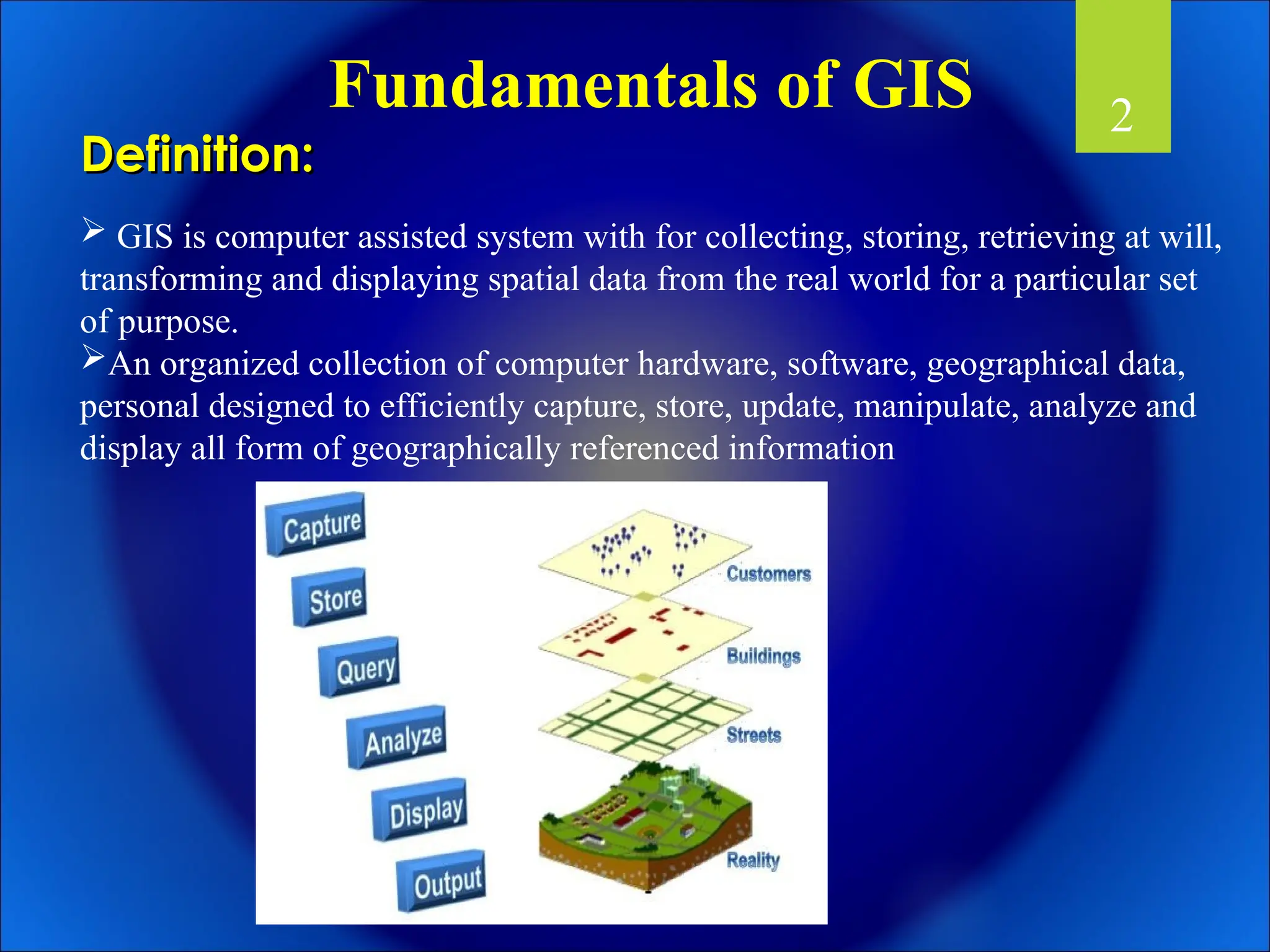 Geographic Information System (GIS) is a computer system that analyzes ...