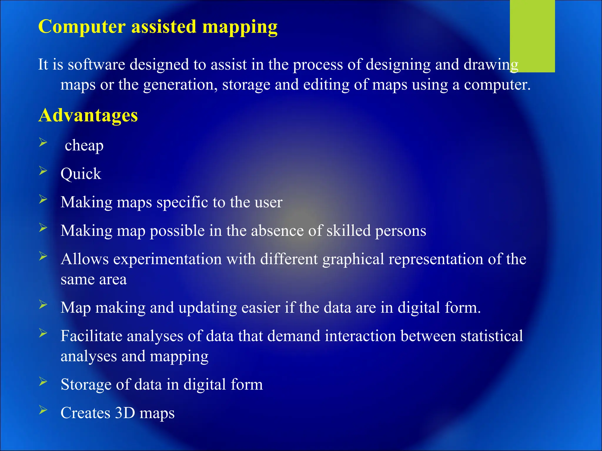 Geographic Information System (GIS) is a computer system that analyzes ...