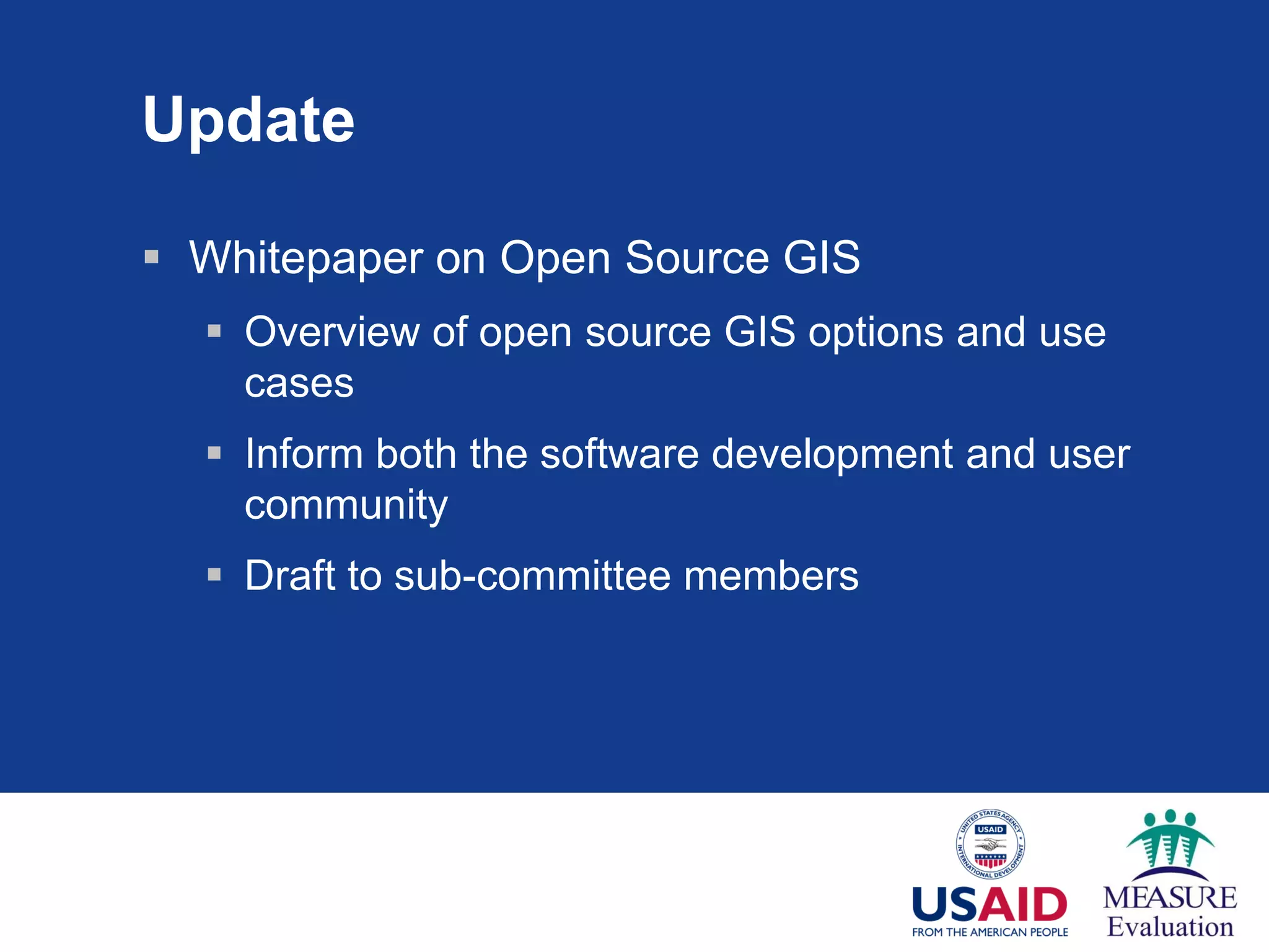 Geographic Information Systems Working Group Meeting Overview | PPT