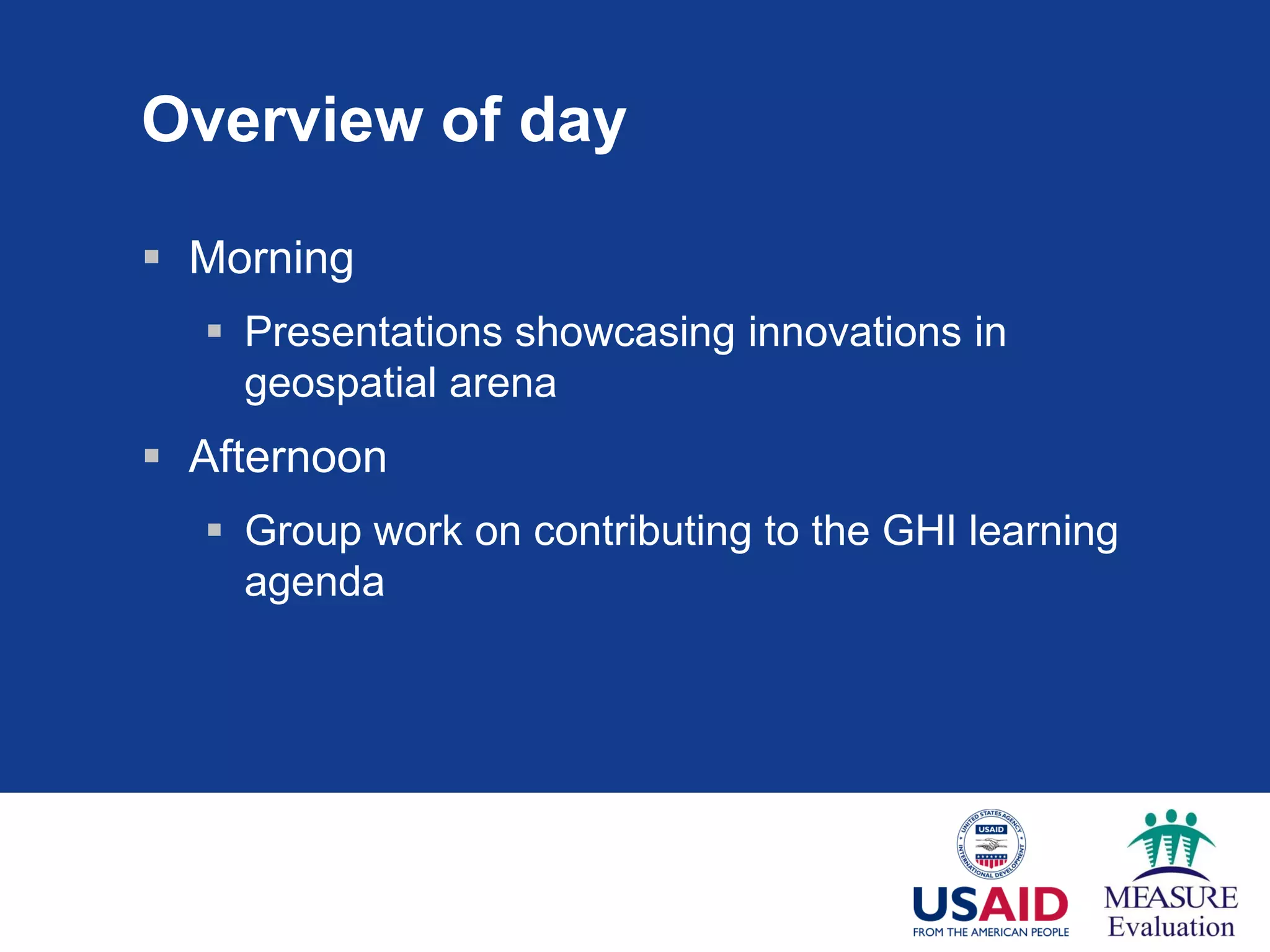 Geographic Information Systems Working Group Meeting Overview | PPT