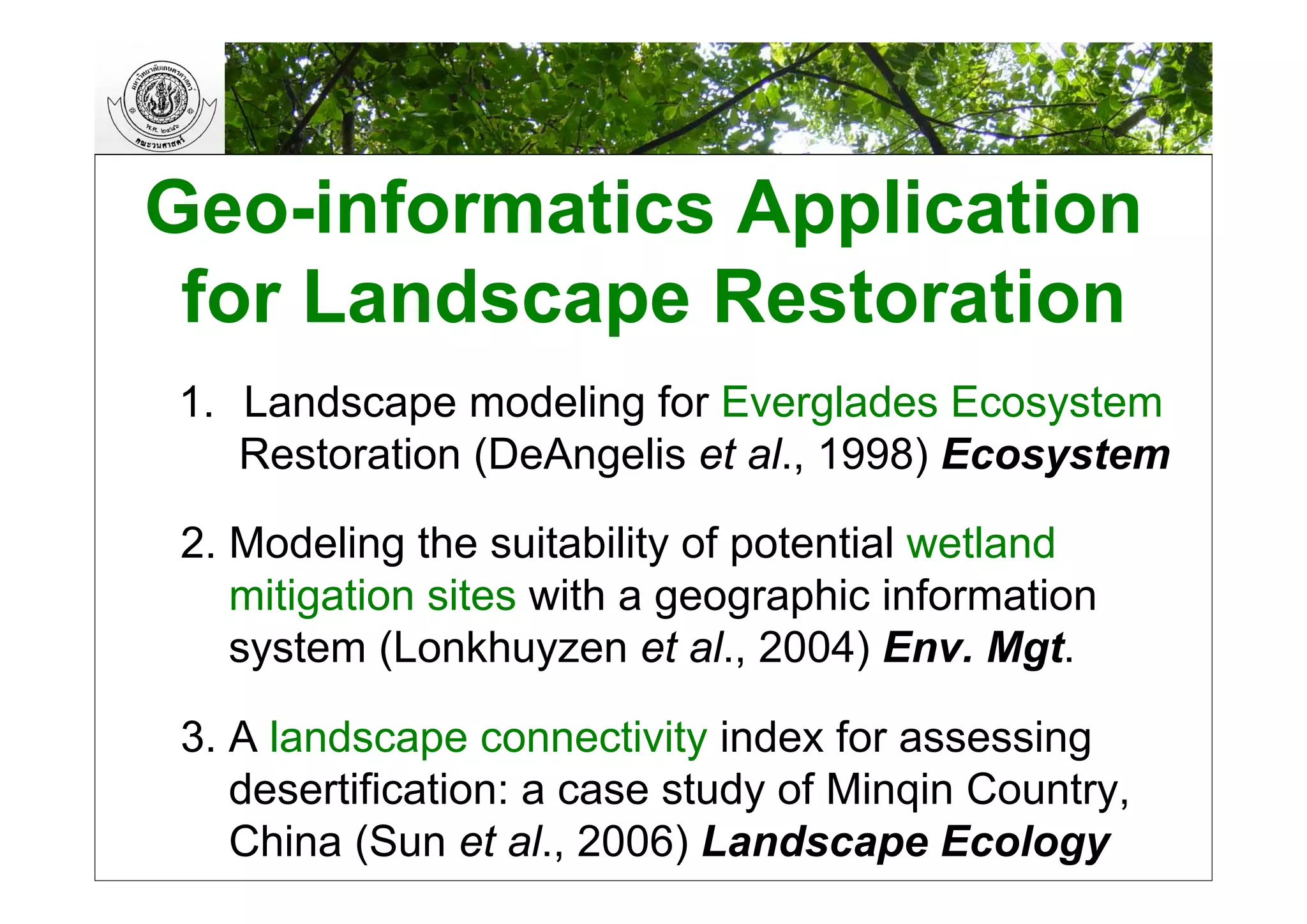 GIS and landscape Restoration | PDF