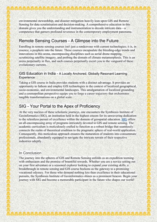 GIS and Remote Sensing: Charting New Courses in Spatial Discovery | PDF