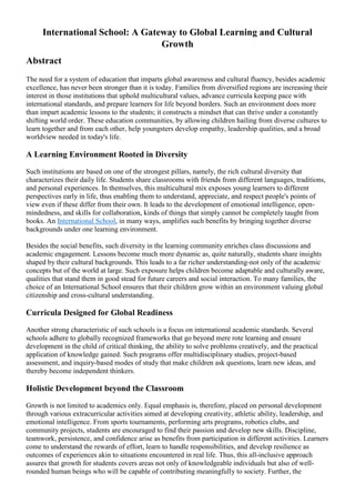 International School: A Gateway to Global Learning and Cultural Growth ...