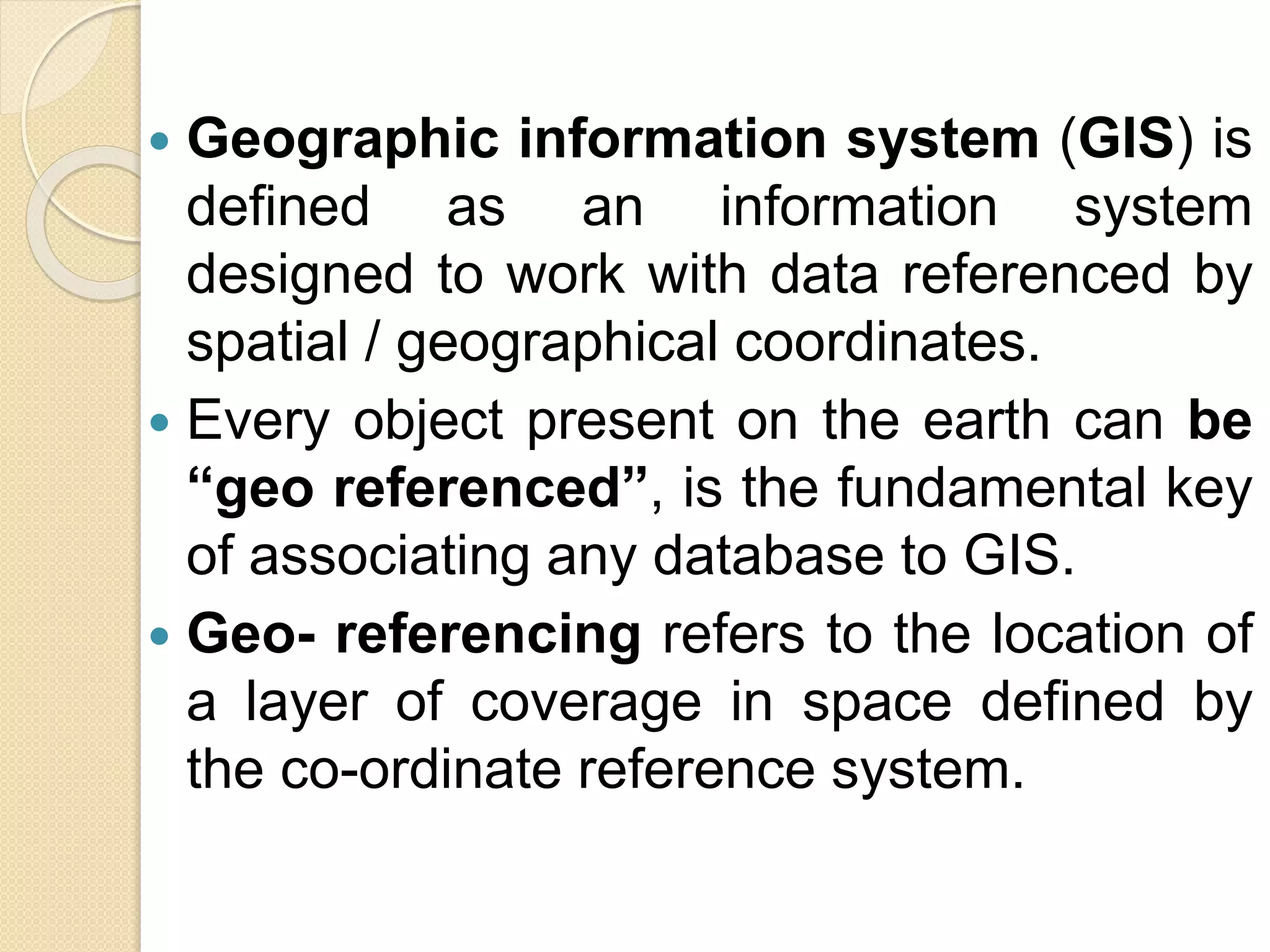 Geographic Information System unit 1 | PPTX