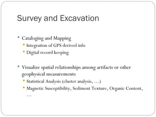 Archaeological Applications of Geographic Information Systems (GIS) | PPT