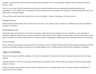 Gis and remote sensing tools to analyze landslides | PDF