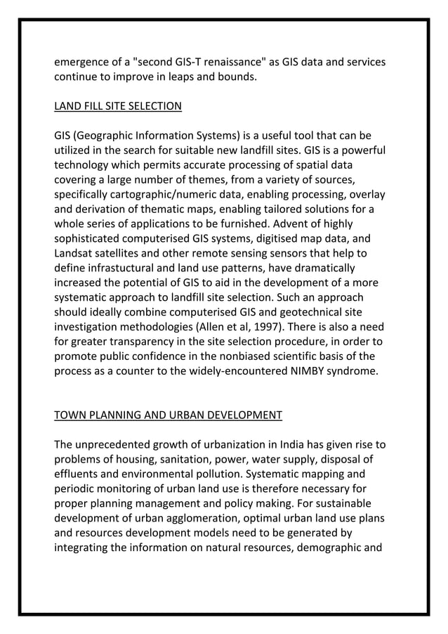 Gis application in civil engineering | DOCX