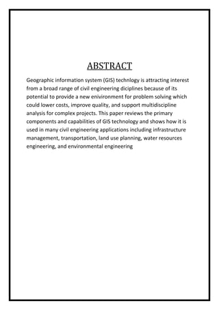 Gis application in civil engineering | DOCX