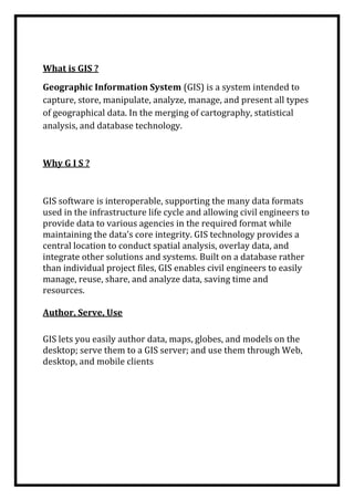 Gis application in civil engineering | DOCX