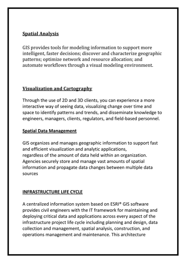 Gis application in civil engineering | DOCX