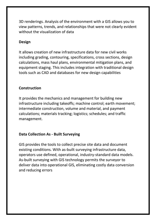 Gis application in civil engineering | DOCX
