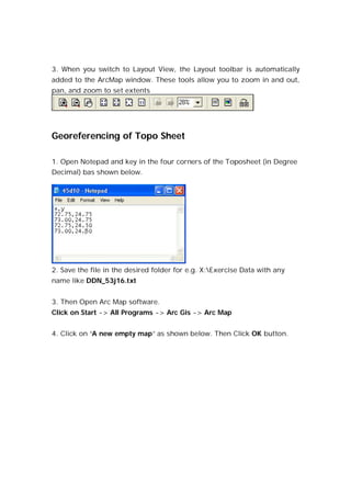Gis arc map& georeferencing-arcgis | PDF