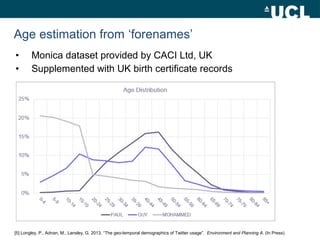 Spatio-temporal demographic classification of the Twitter users | PPT