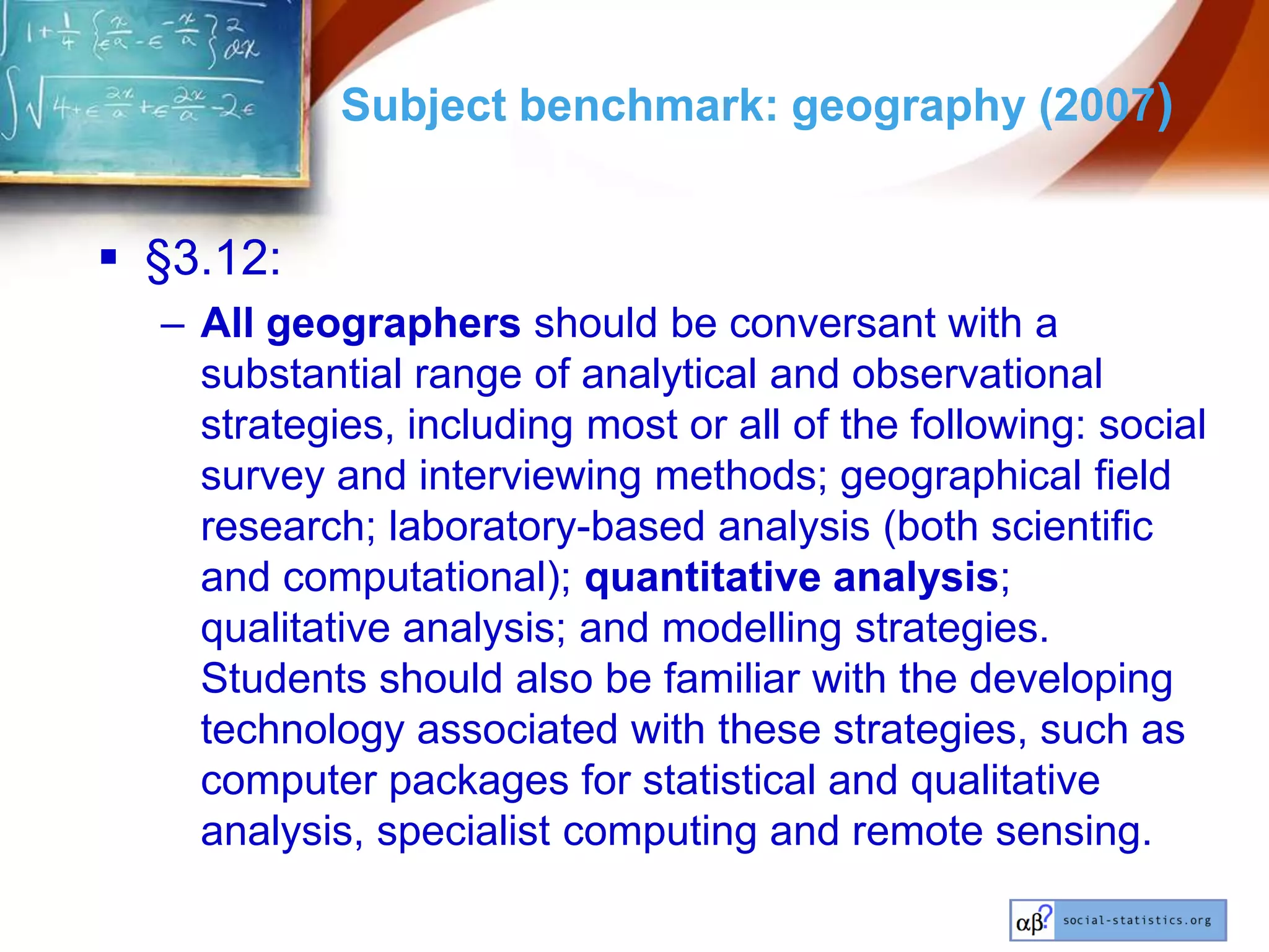 "gis us a clue" - quantitative methods teaching in geography | PPT