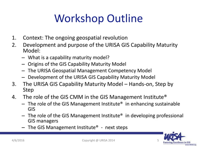 The GIS Capability Maturity Model Maximize Benefits from Enterprise GIS Operations The GIS ...