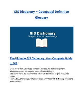 GIS Dictionary | PDF