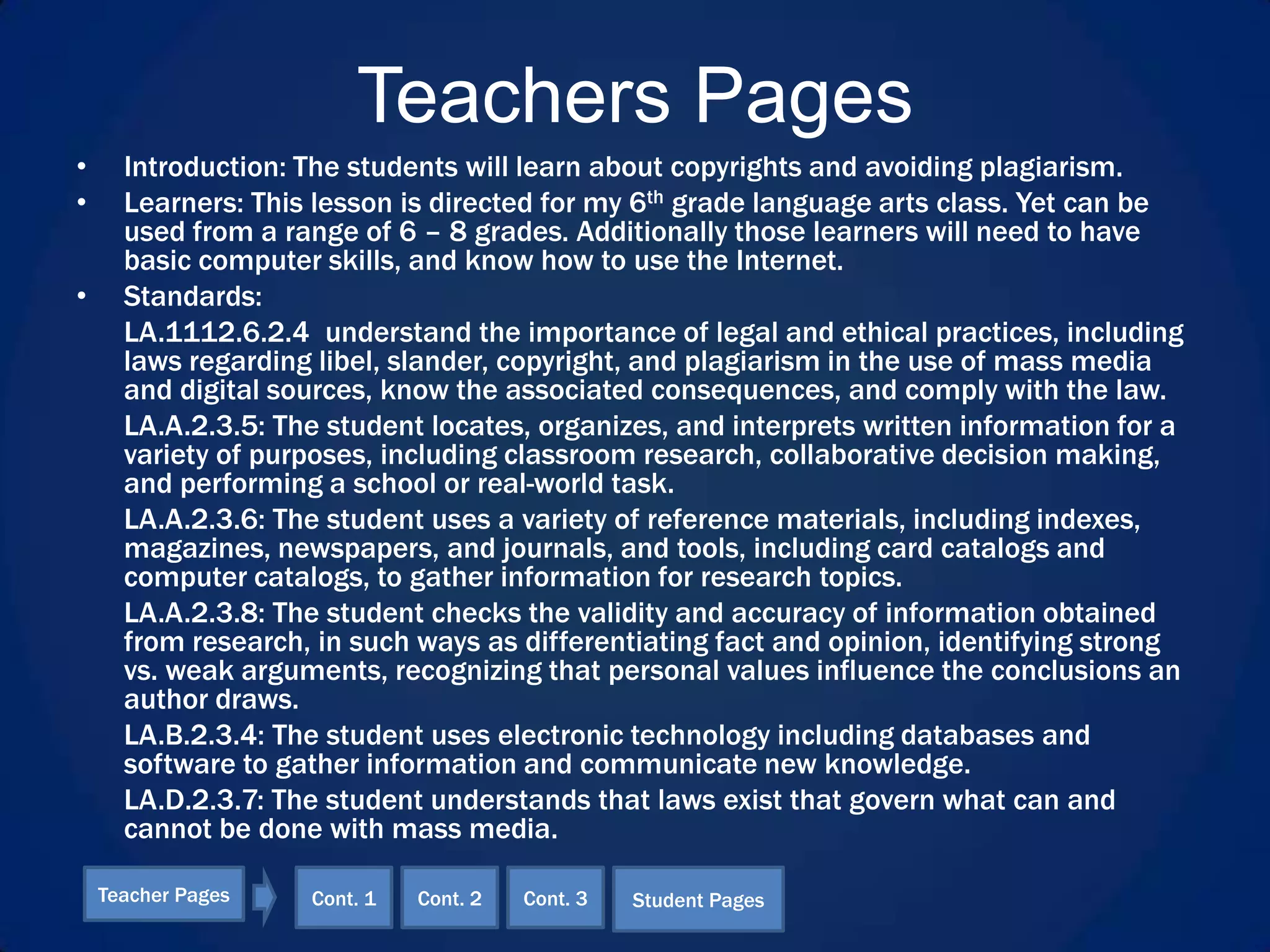 Sixth Grade Language Arts WebQuest | PPTX